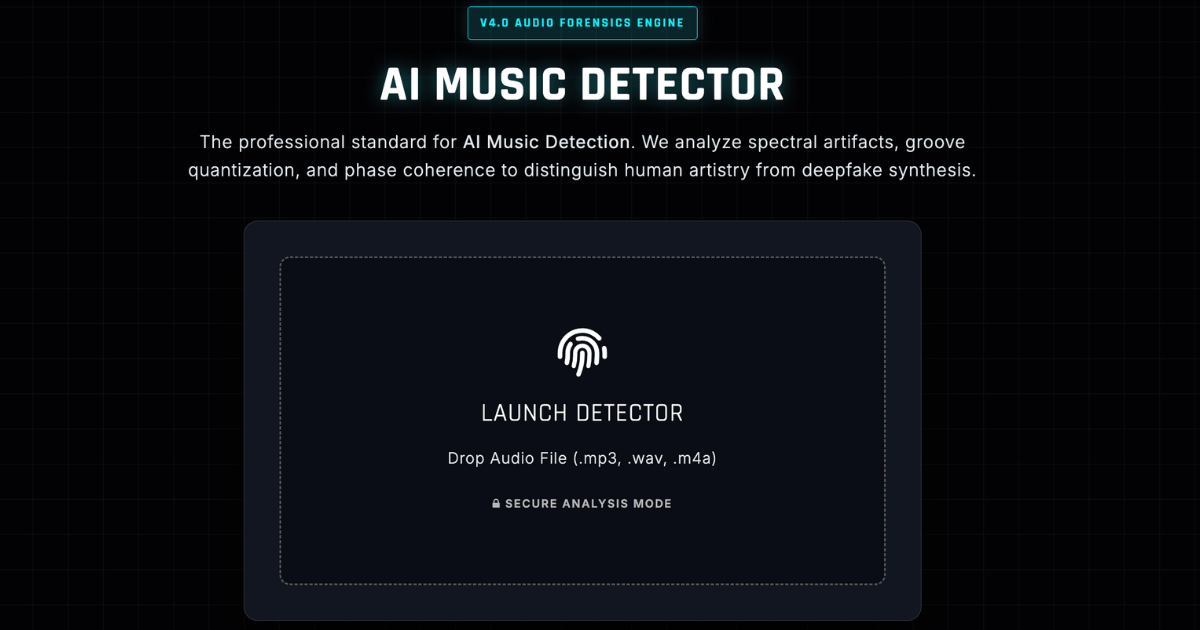 AI Music Detector & Song Checker | Detect Suno, Udio & Deepfakes
