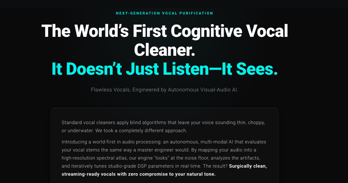 AI Vocal Cleaner | Clean Vocals & Remove Background Noise